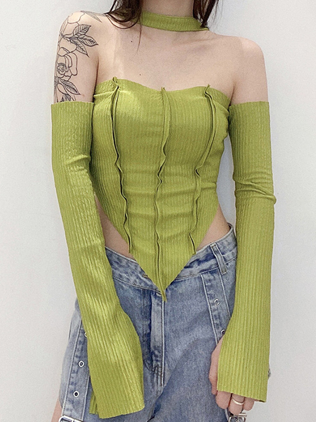 Buy LULU & SKY Green Off Shoulder Tube Top - Tops for Women 25015018 ...