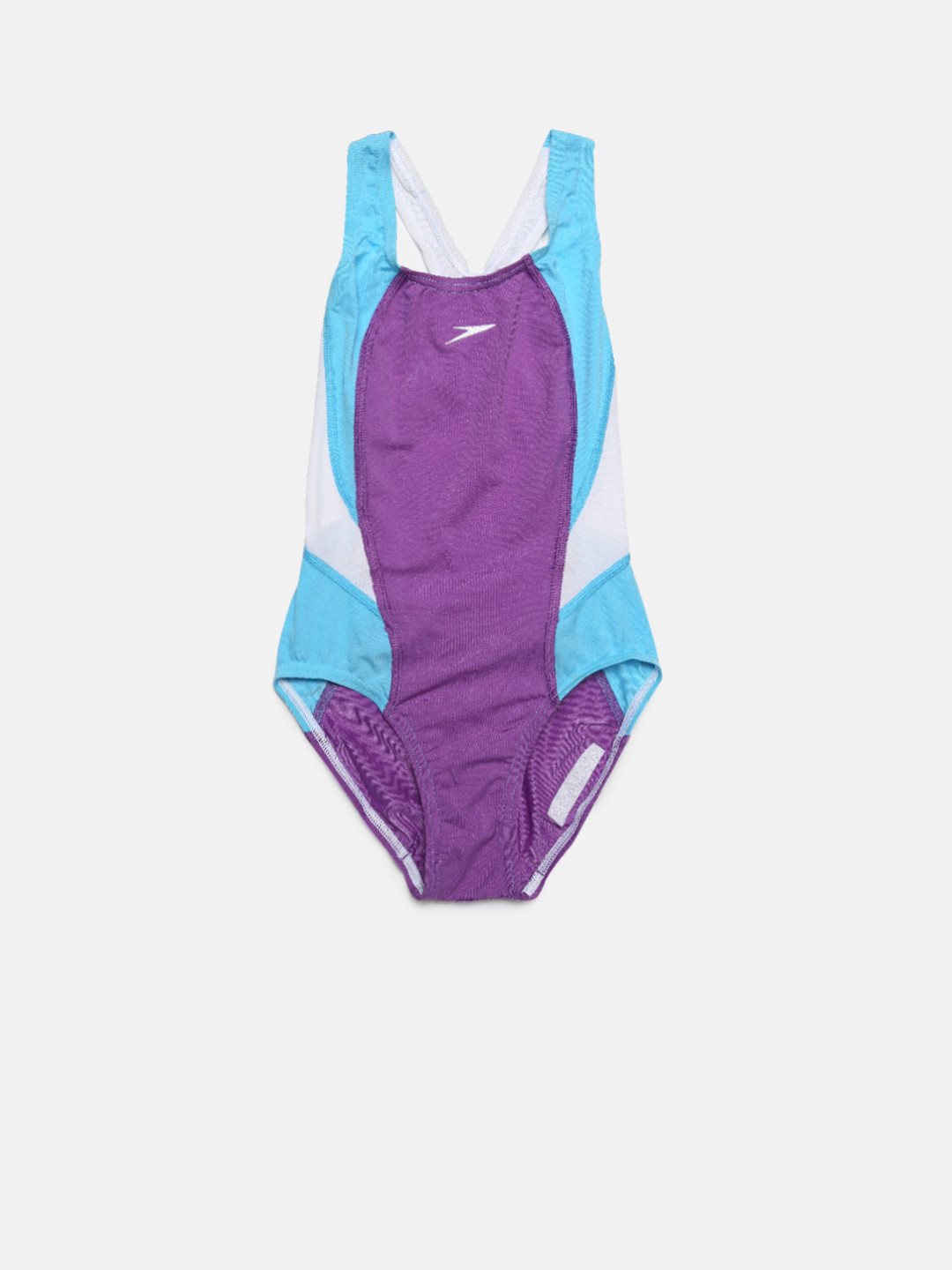 Buy Speedo Girls Purple & Blue Colourblocked Swim Suit - Swimwear for ...