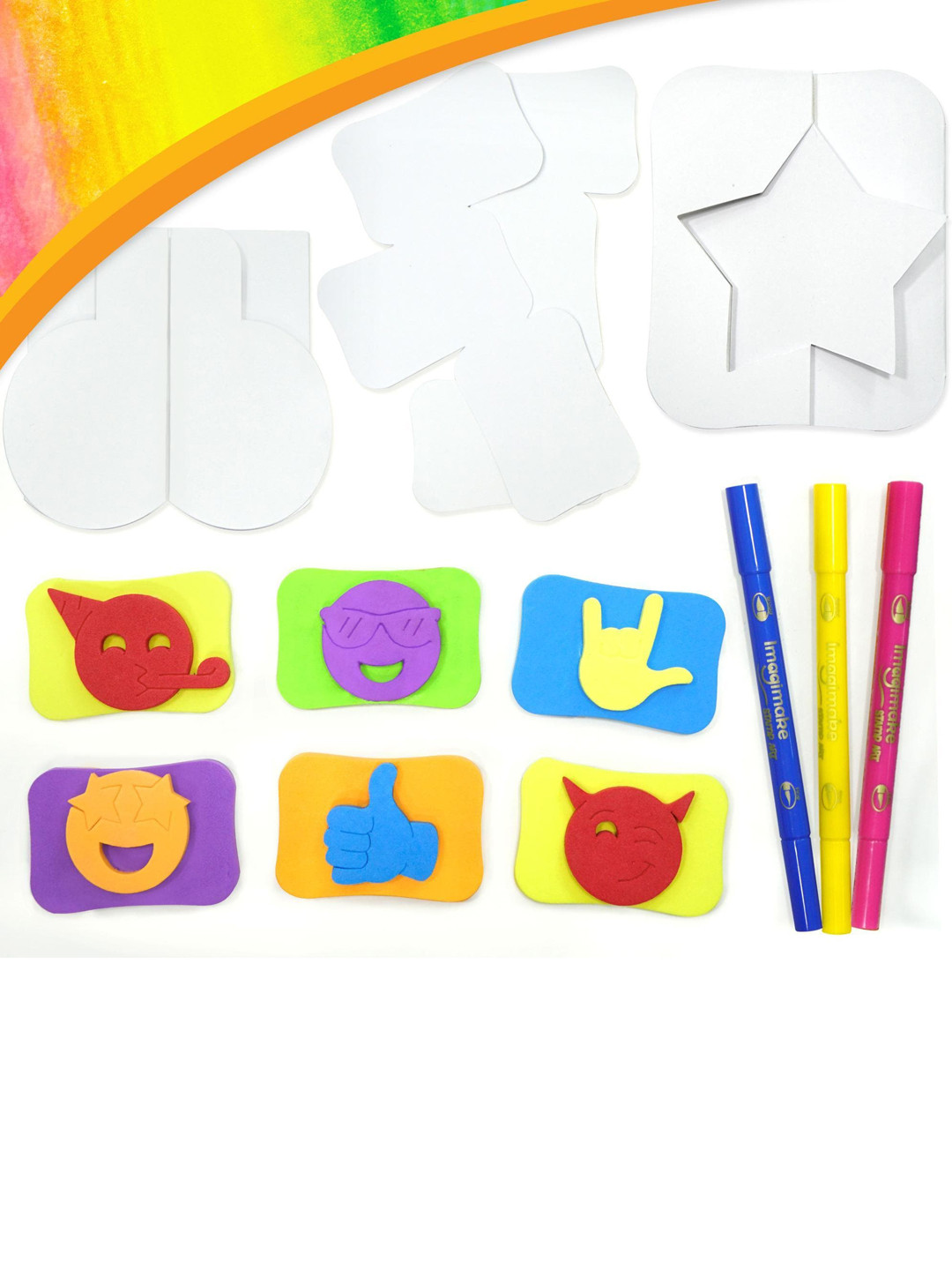 Buy Imagimake Kids Stamp Art Smiley Colouring & Stamping Set - Art And ...