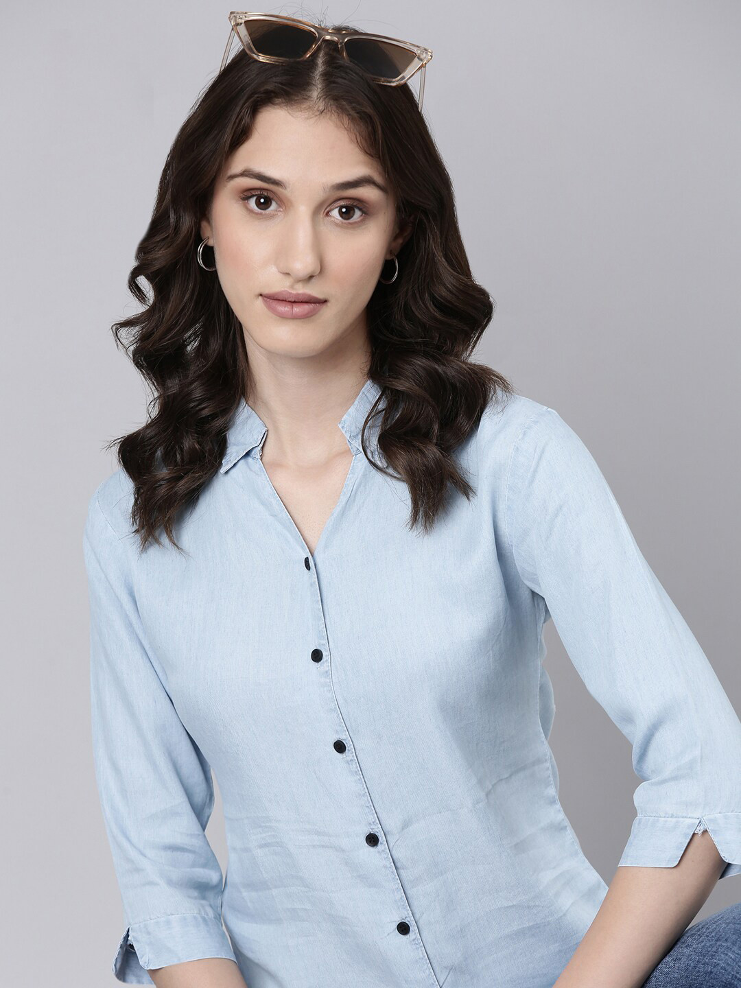 Buy SHOWOFF Slim Fit Cotton Casual Shirt - Shirts for Women 25017034 | Myntra