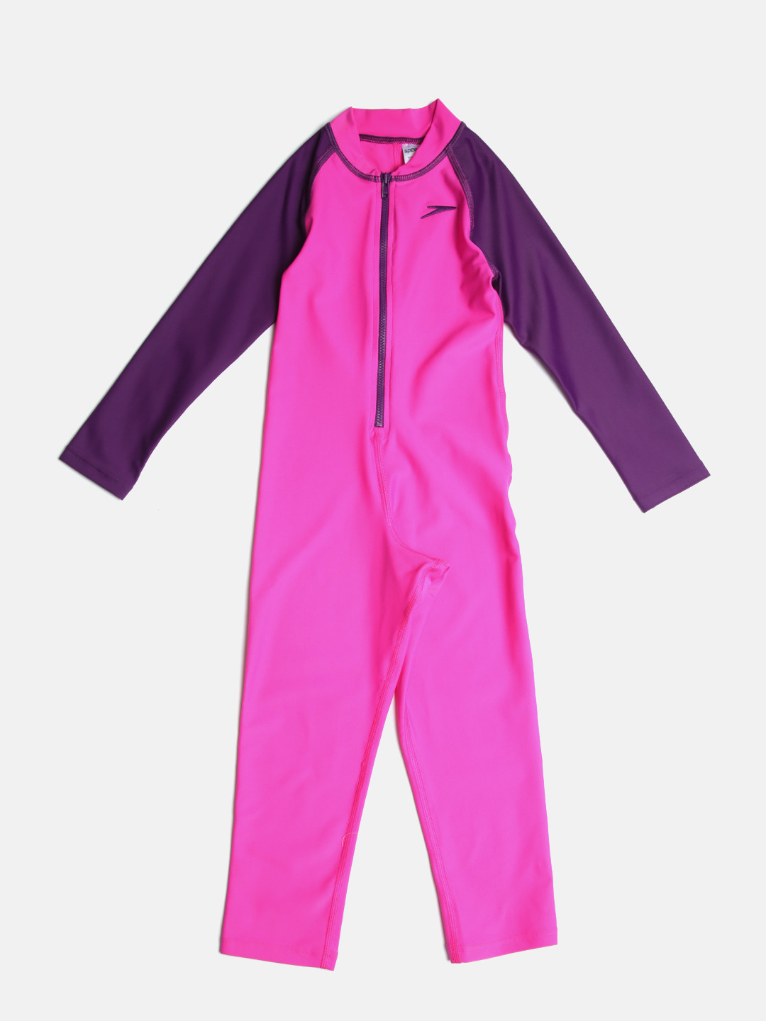 Buy Speedo Unisex Pink & Purple Colourblocked Bodysuit - Swimwear for ...