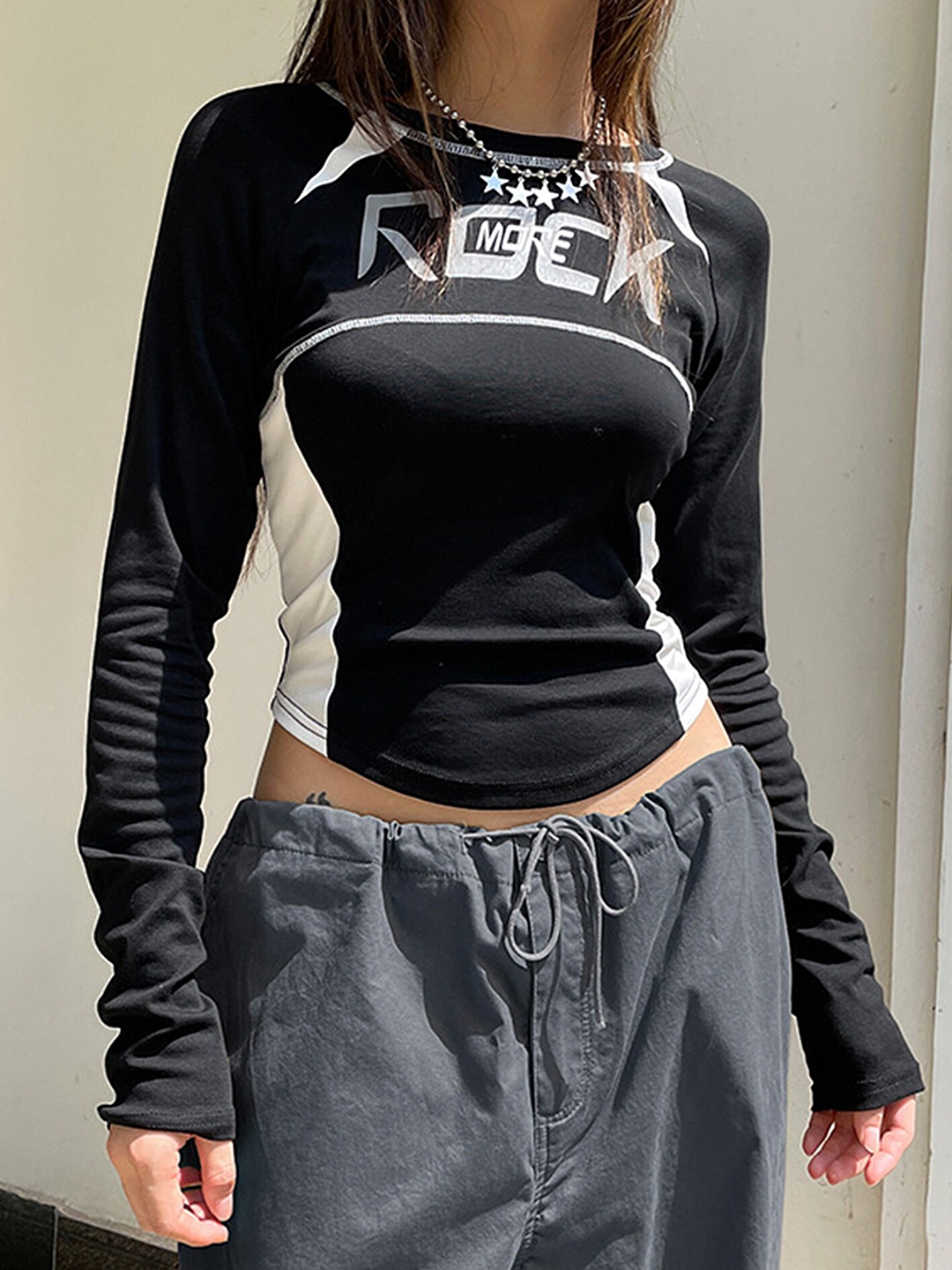 Buy LULU & SKY Typography Printed Raglan Sleeves Regular Fit T Shirt ...