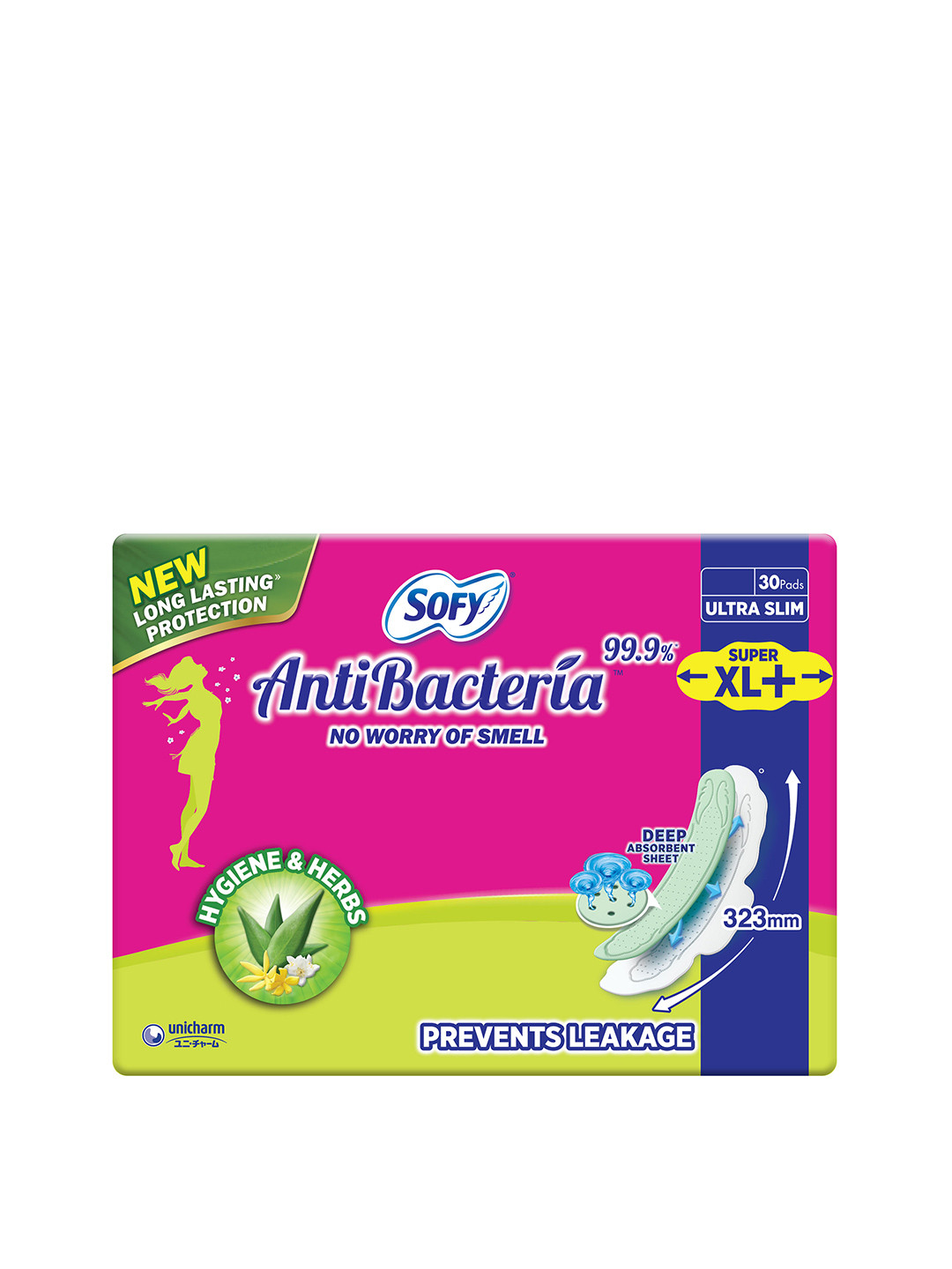 Buy SOFY Anti Bacteria Super XL+ Ultra Slim No Leakage Sanitary Pads 30 ...