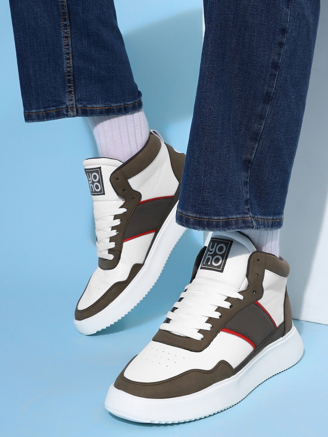 Buy Yoho Men Mid Top Colourblocked Lightweight Memory Foam Insole ...