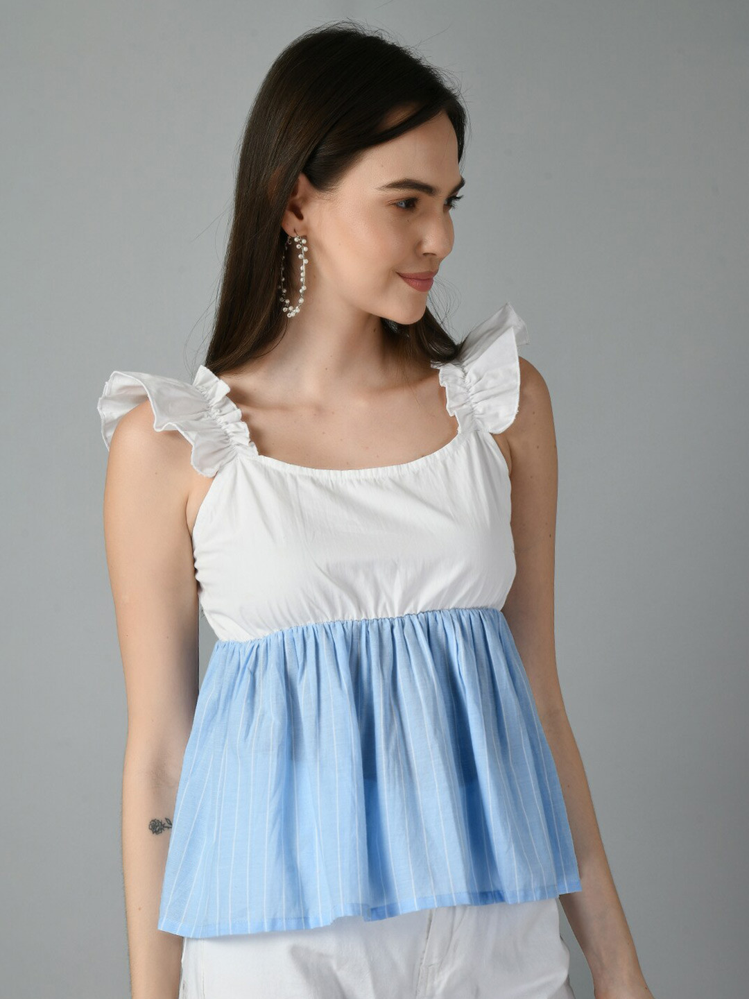 Buy TAKI TAKI Ruffled Cotton Empire Top - Tops for Women 25025448 | Myntra