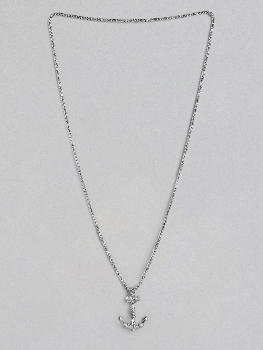 Buy PARIS HAMILTON Men Silver Plated Stainless Steel Anchor Pendant ...