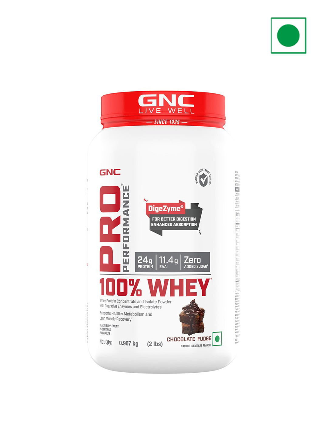 Buy GNC Pro Performance Chocolate Fudge 100% Whey Protein Powder For ...