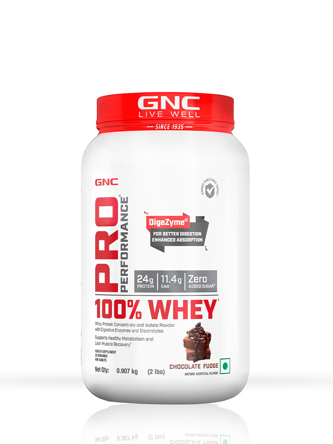 Buy GNC Pro Performance Chocolate Fudge 100% Whey Protein Powder For ...