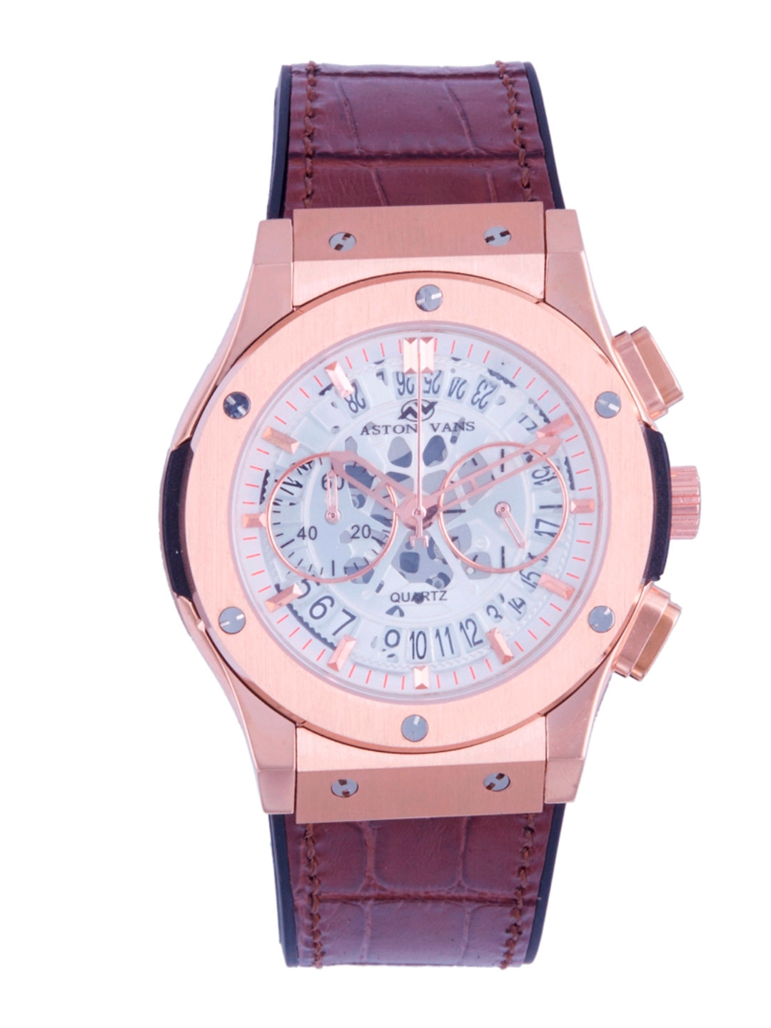 Buy Aston Vans Men White & Brown Analogue Watch - Watches for Men ...