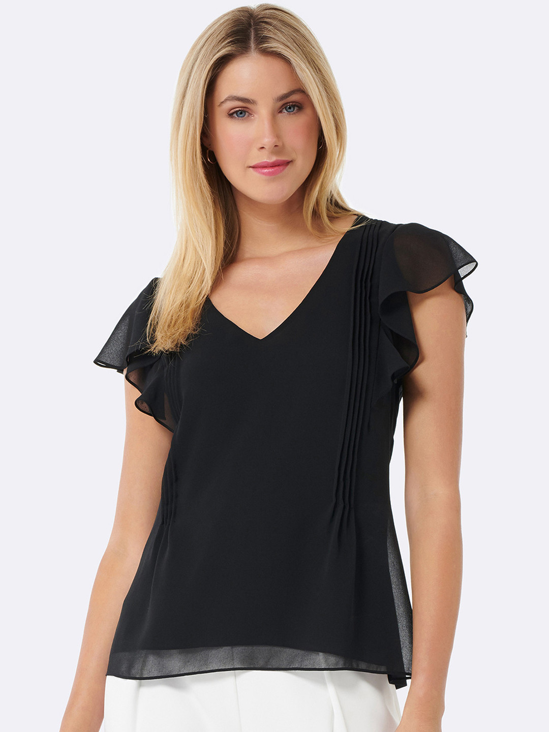 Buy Forever New Women Black Solid Top - Tops for Women 2503048 | Myntra