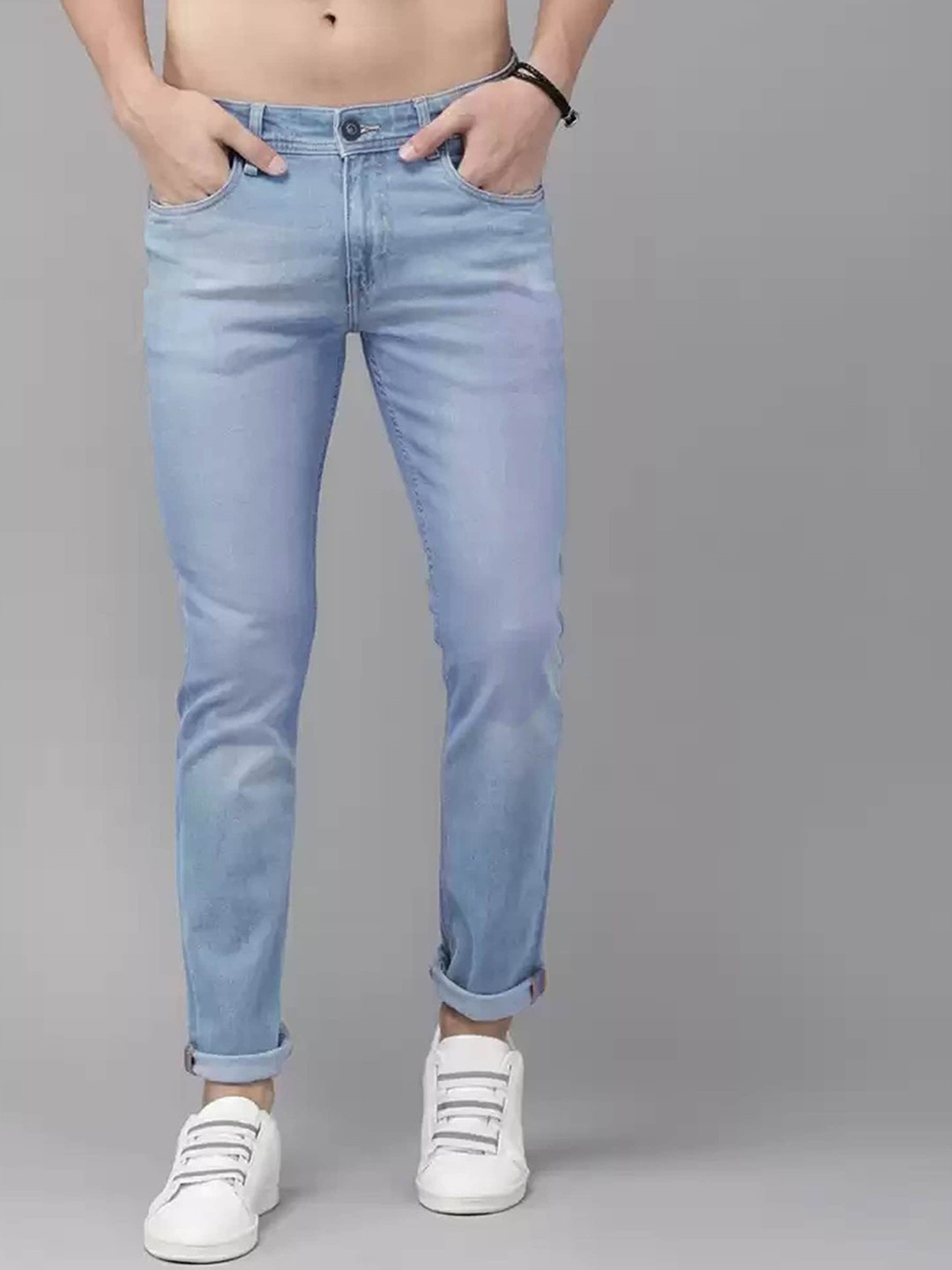 Buy FUBAR Men Slim Fit Clean Look Light Fade Crinkle Stretchable Jeans ...