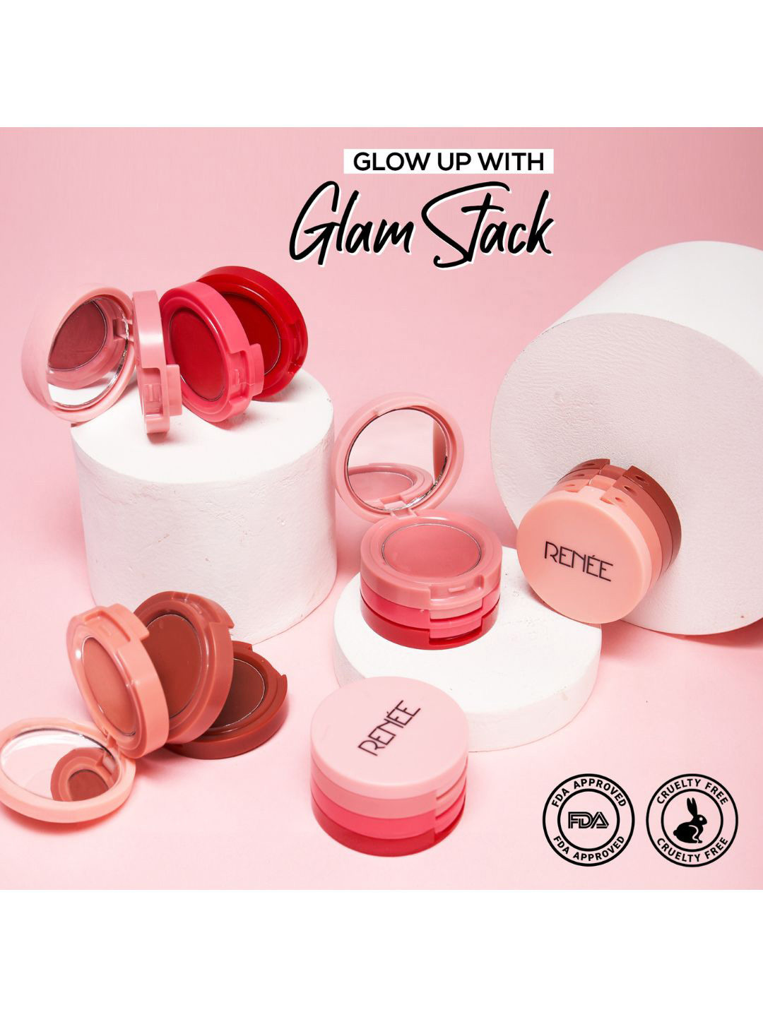 Buy Renee Glam Stack 3 In 1 Lip & Cheek Tint Nude 4.5gm - Lip Balm for ...