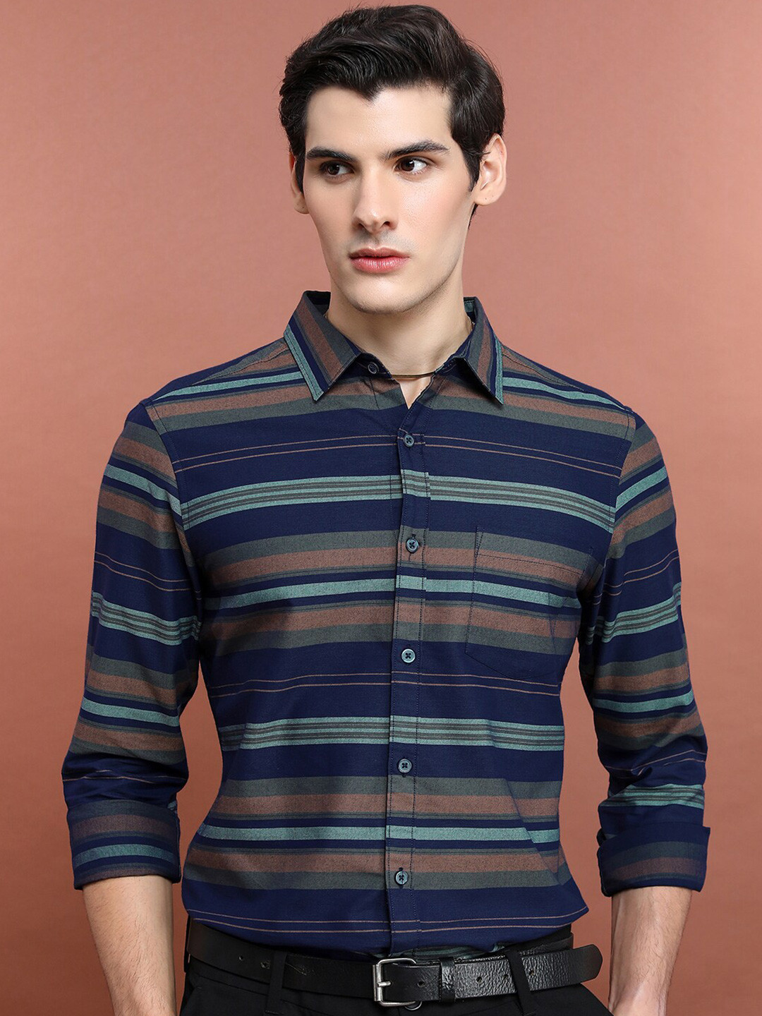 Buy KETCH Slim Fit Horizontal Striped Casual Shirt - Shirts for Men ...