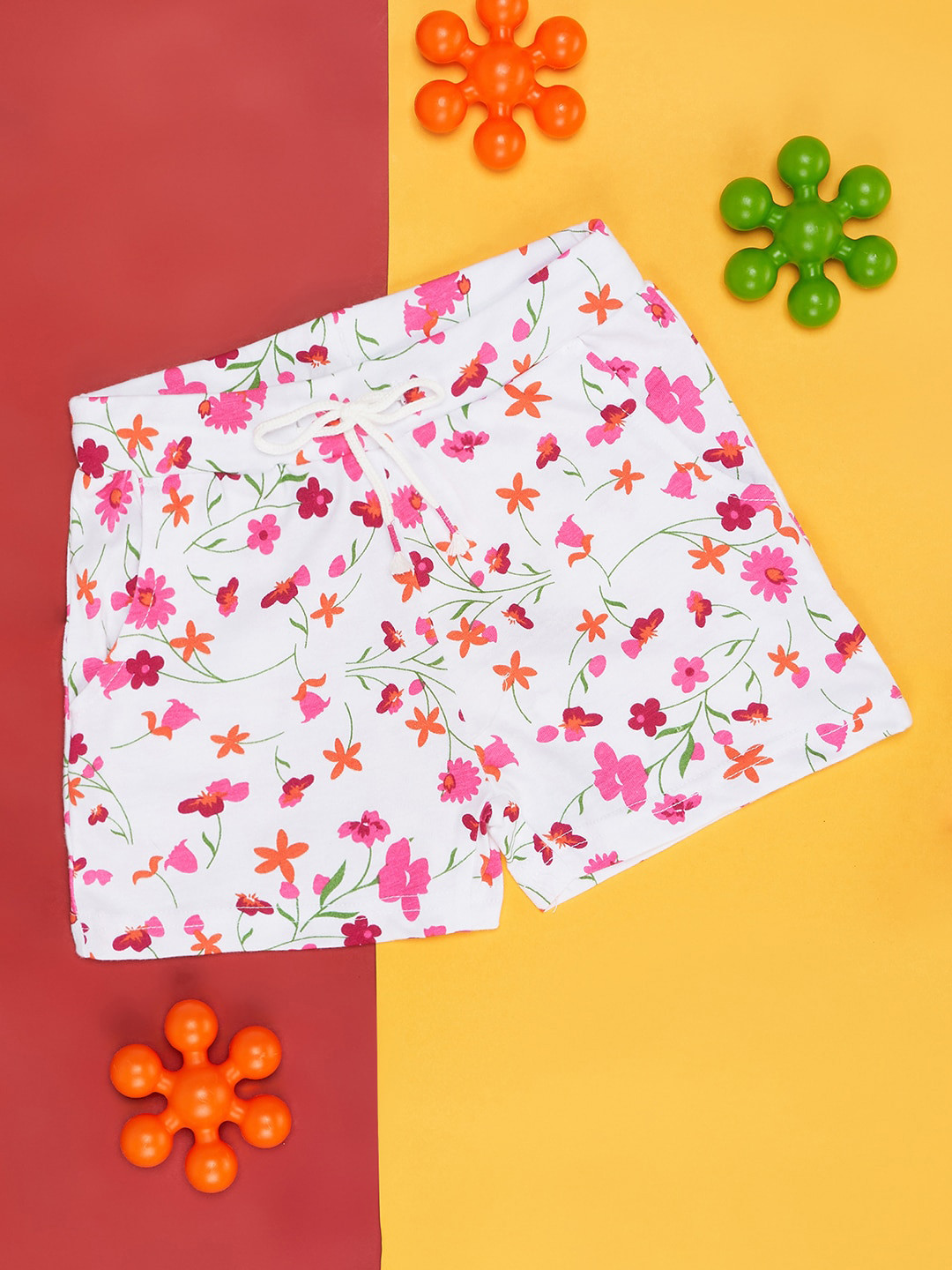 Buy Pantaloons Junior Girls Floral Printed Mid Rise Cotton Shorts ...