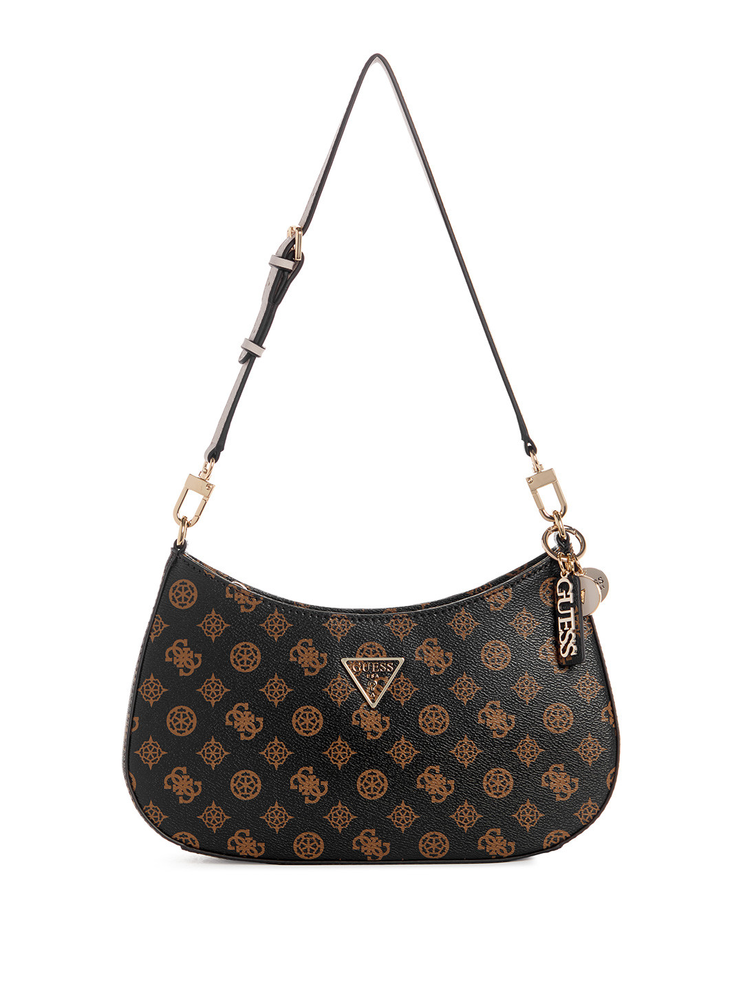 Buy GUESS Brand Logo Printed Structured Baguette Bag - Handbags for ...