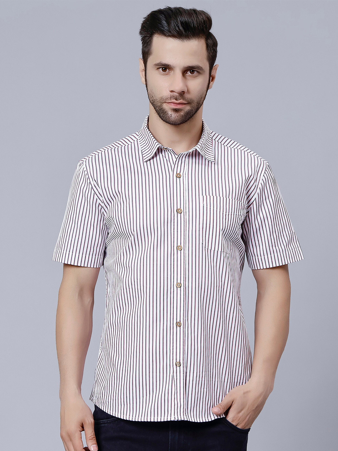 Buy Biglilpeople Opaque Striped Casual Shirt - Shirts for Men 25058400 ...