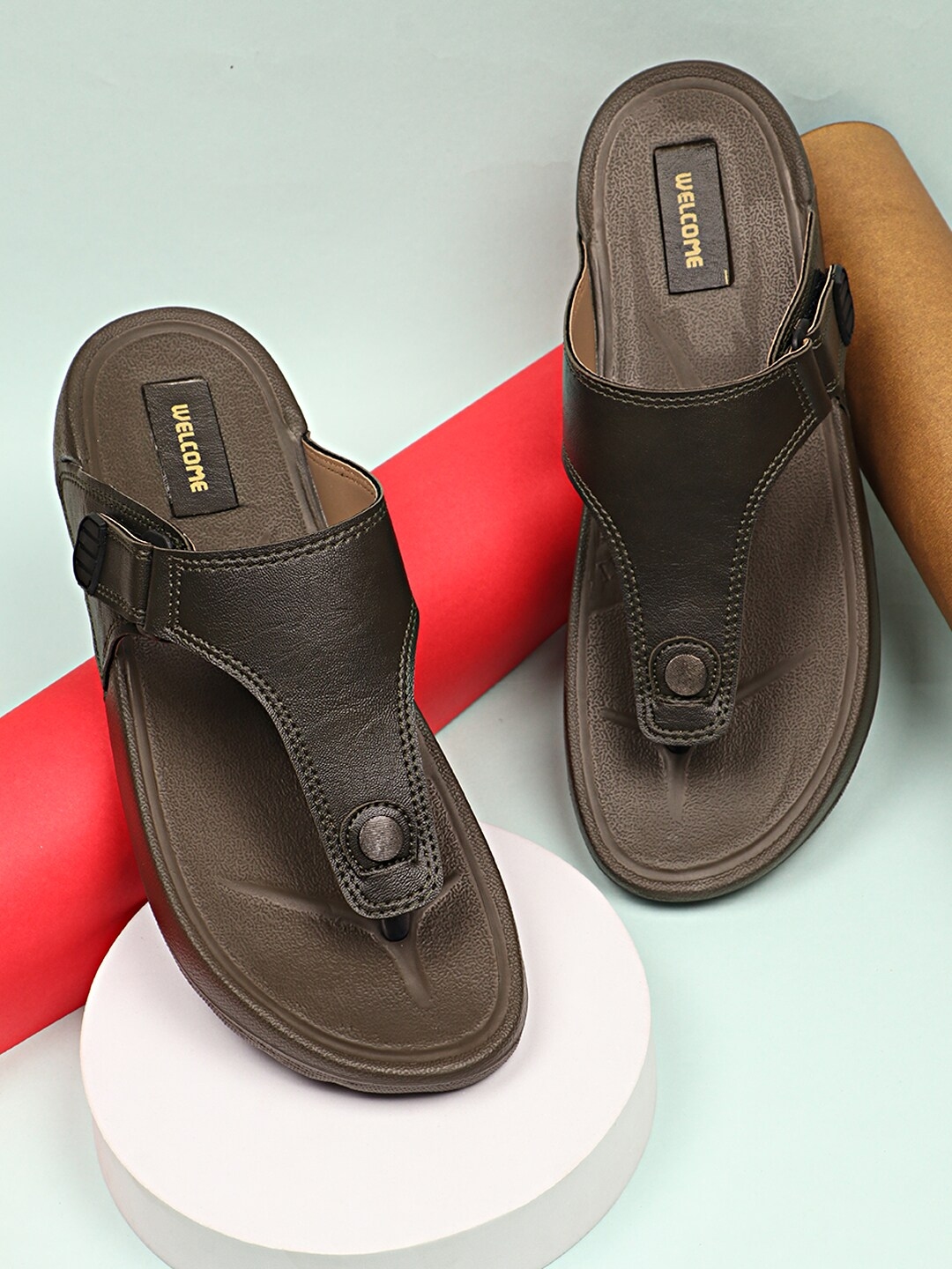 Buy Welcome Men Open Toe Comfort Sandals With Velcro Detail Sandals For Men 25059358 Myntra