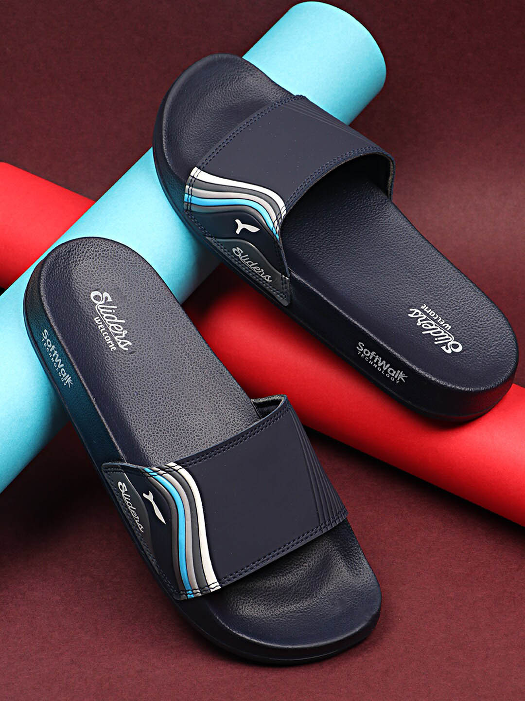 Buy WELCOME Men Printed Softwalk Sliders - Flip Flops for Men 25059360 ...