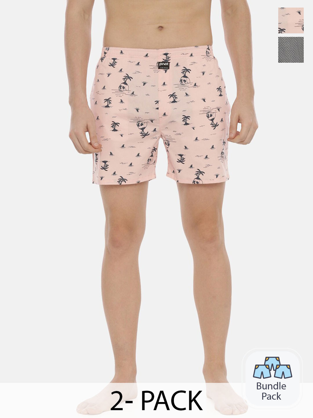 Buy Pivot Pack Of 2 Assorted Pure Cotton Boxers AW20PQF 016R - Boxers ...