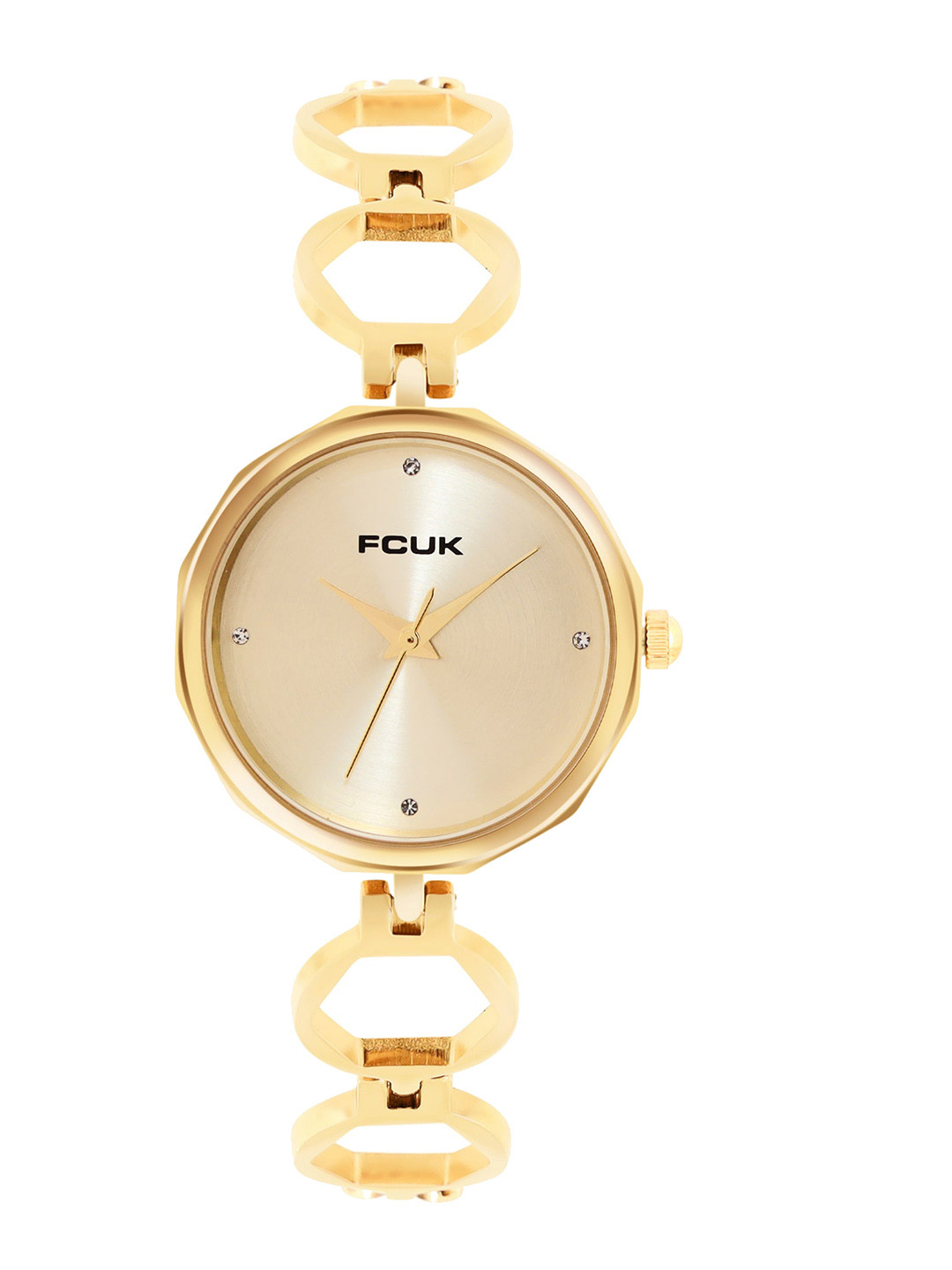 Buy FCUK Women Embellished Dial & Stainless Steel Straps Analogue Watch ...