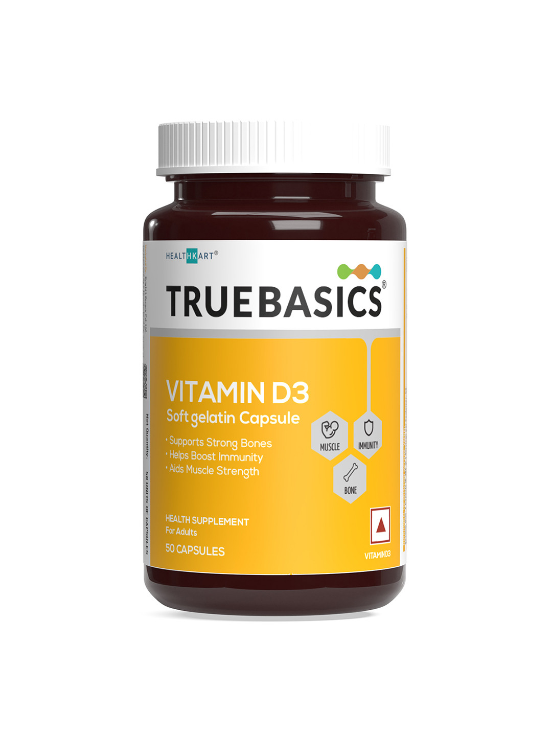 Buy TrueBasics Vitamin D3 For Healthy Bones & Strong Muscles 50 ...