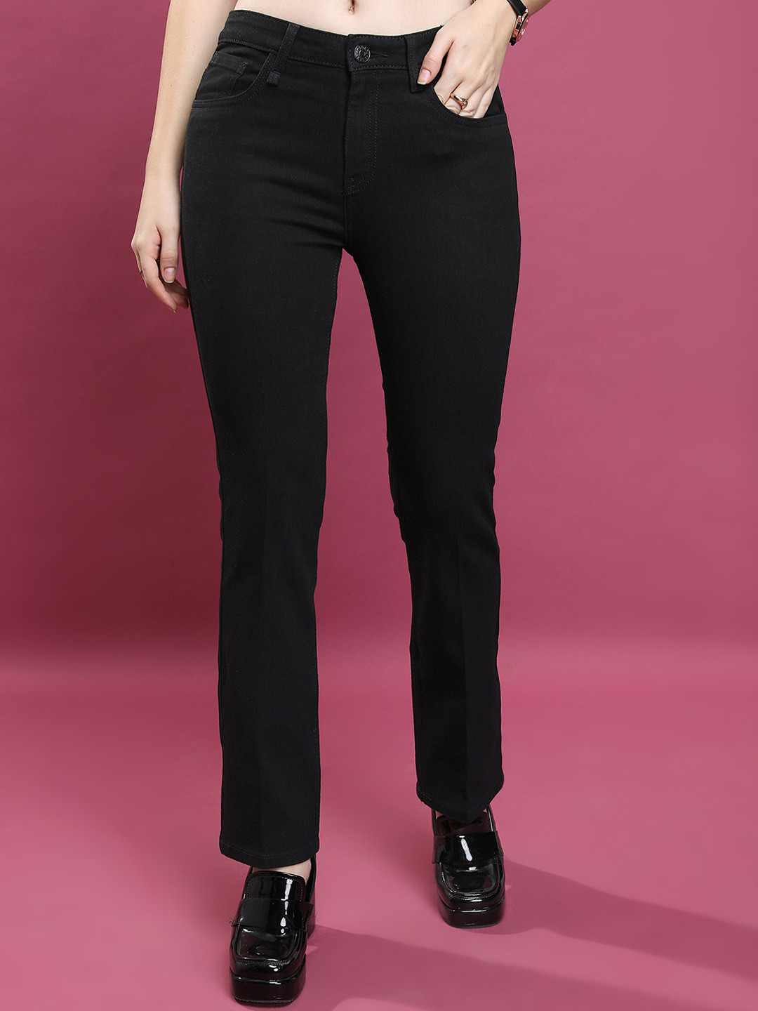 Buy Basics By Tokyo Talkies Women Boot Cut Stretchable Jeans - Jeans ...