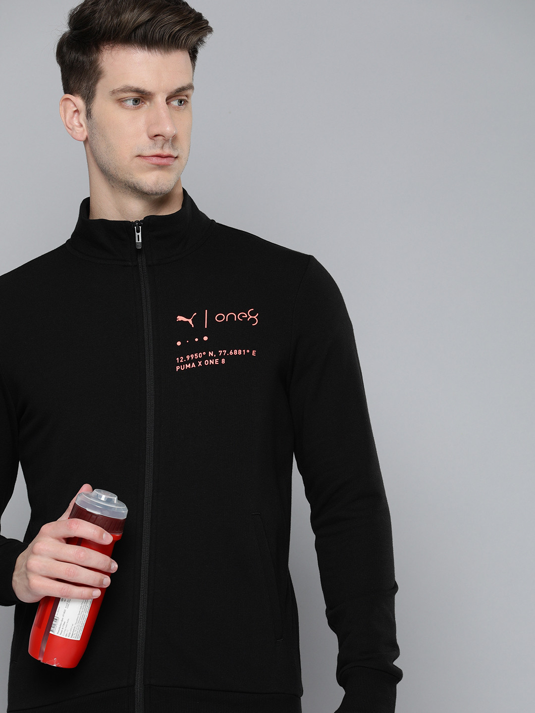 Buy One8 X PUMA Brand Logo Printed Slim Fit Outdoor Sporty Jacket ...