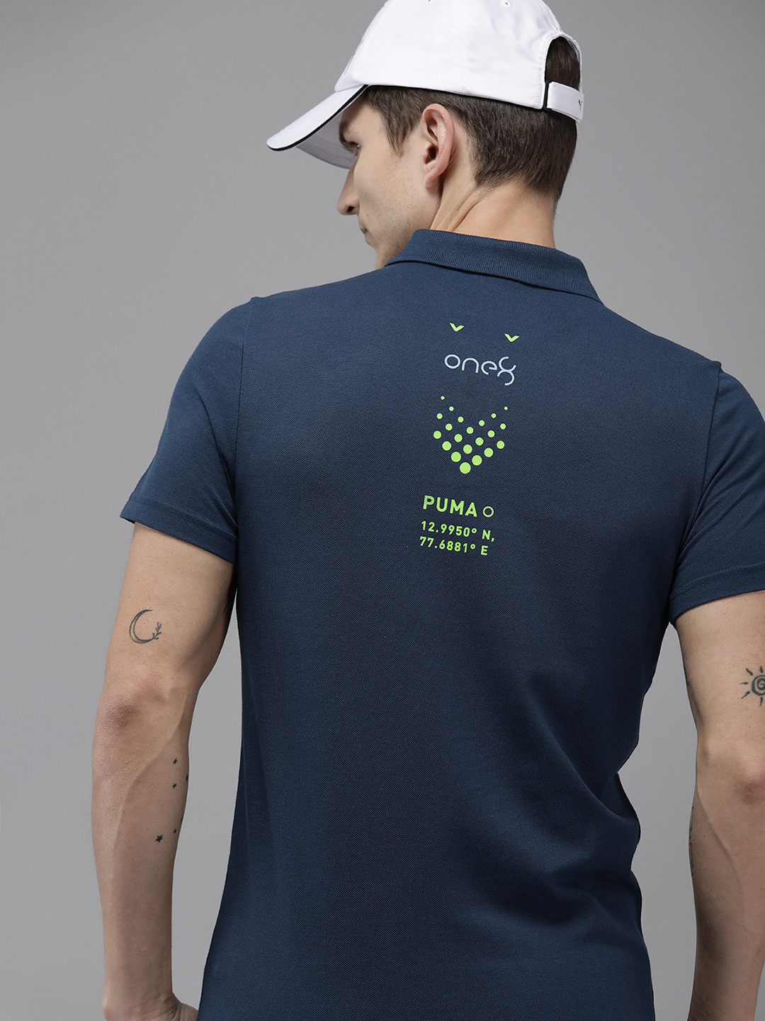 Buy One8 X PUMA Men Halftone Brand Logo Printed Polo Collar Slim Fit T ...