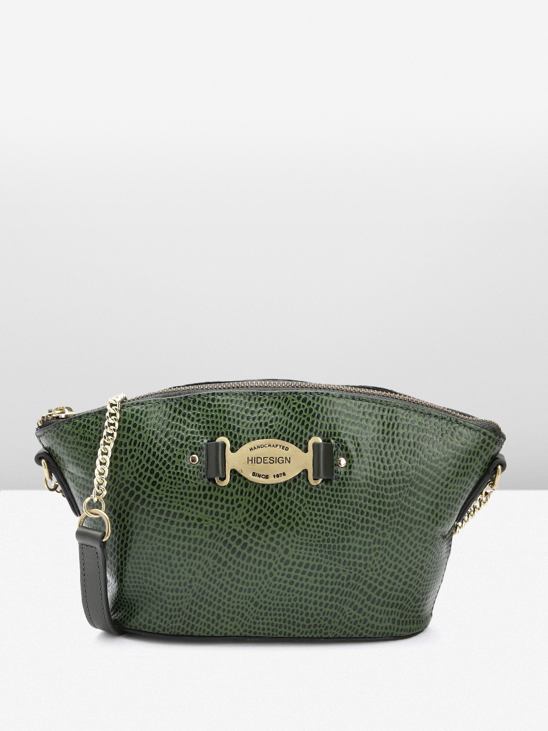 Buy Hidesign Snake Skin Textured Leather Structured Sling Bag ...