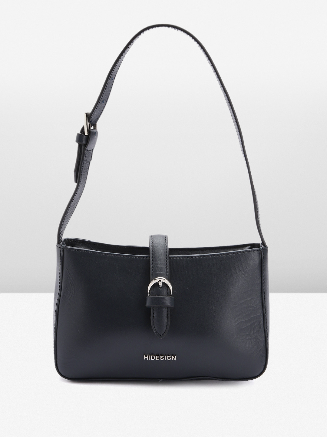 Buy Hidesign Leather Structured Shoulder Bag With Buckle Detail ...