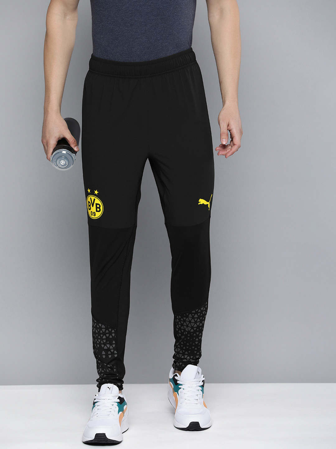 Buy Puma Men Borussia Dortmund Slim Fit DryCELL Football Track Pants ...