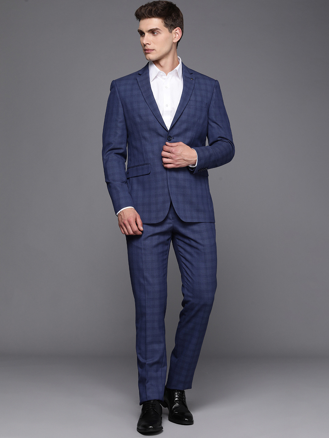 Buy Louis Philippe Men Checked Slim Fit Formal Suits - Suits for Men ...