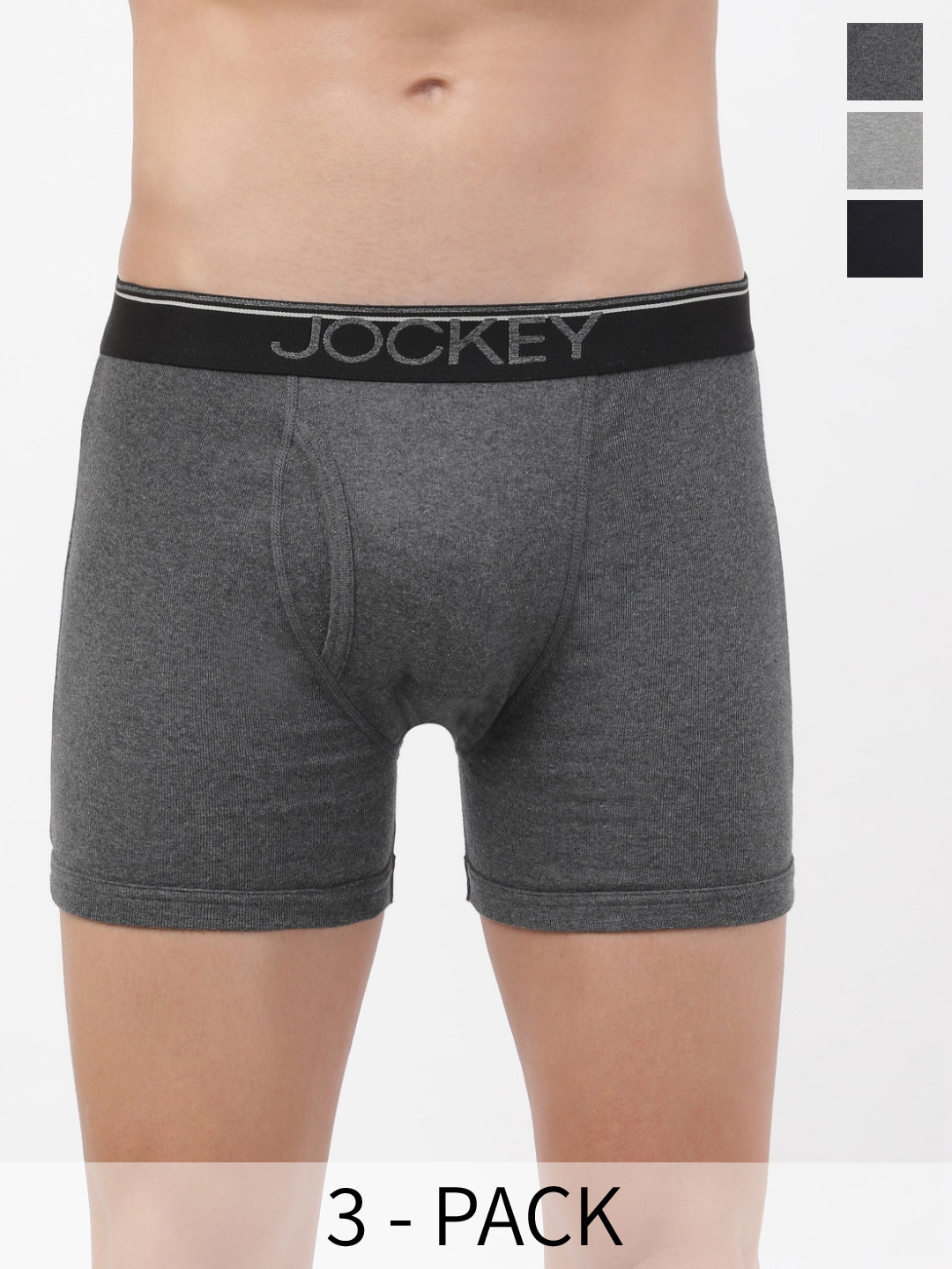 Buy Jockey Pack Of 3 Ribbed Trunks 8009 0305 NVCMG - Trunk for Men ...