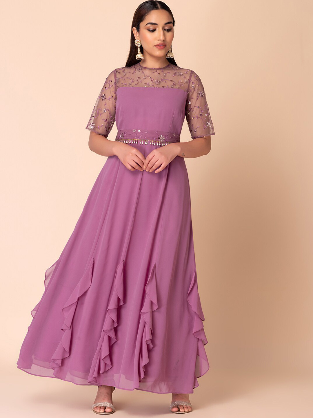 Buy INDYA Embroidered Maxi Dress - Dresses for Women 25073328 | Myntra