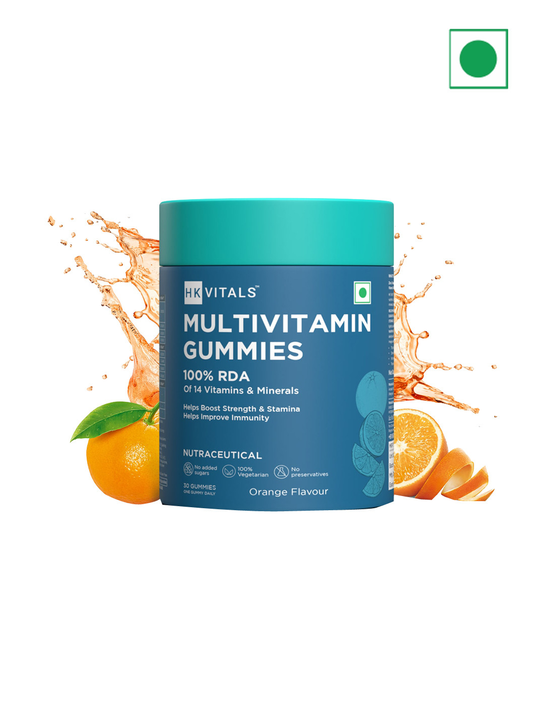 Buy HK VITALS Orange Flavoured Multivitamin Gummies With Iron & Vitamin ...