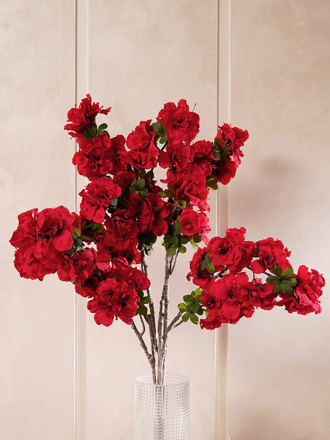 Buy Pure Home And Living Red & Green Azalea Faux Flower Stem ...