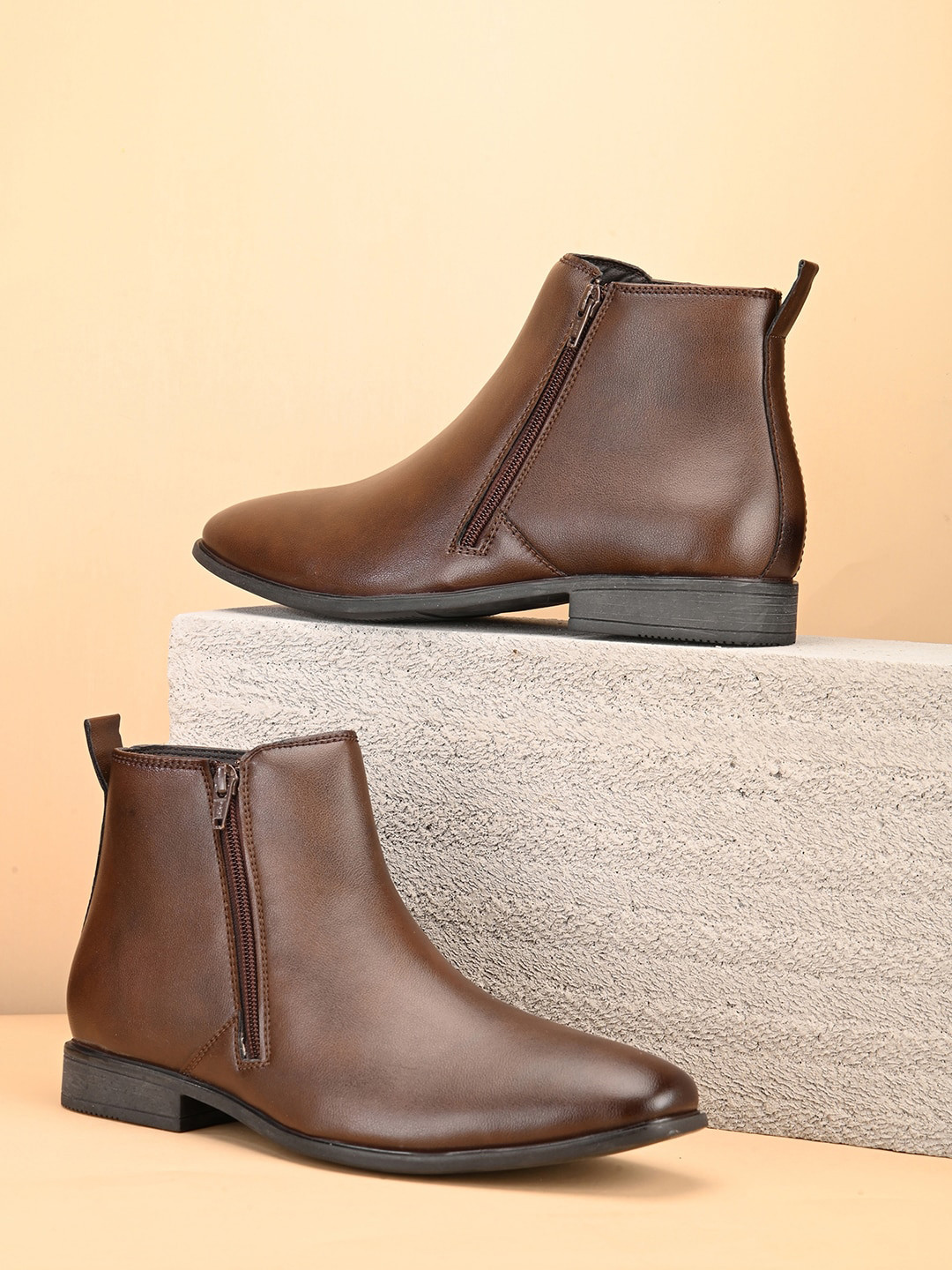 Buy The Roadster Lifestyle Co. Men Brown Mid Top Regular Boots - Boots ...