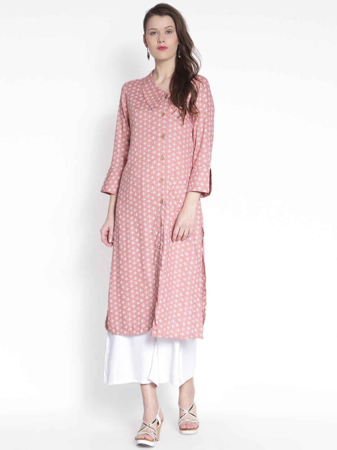 Buy RARE ROOTS Women Peach Printed Kurta - Kurtas for Women 2509062 ...