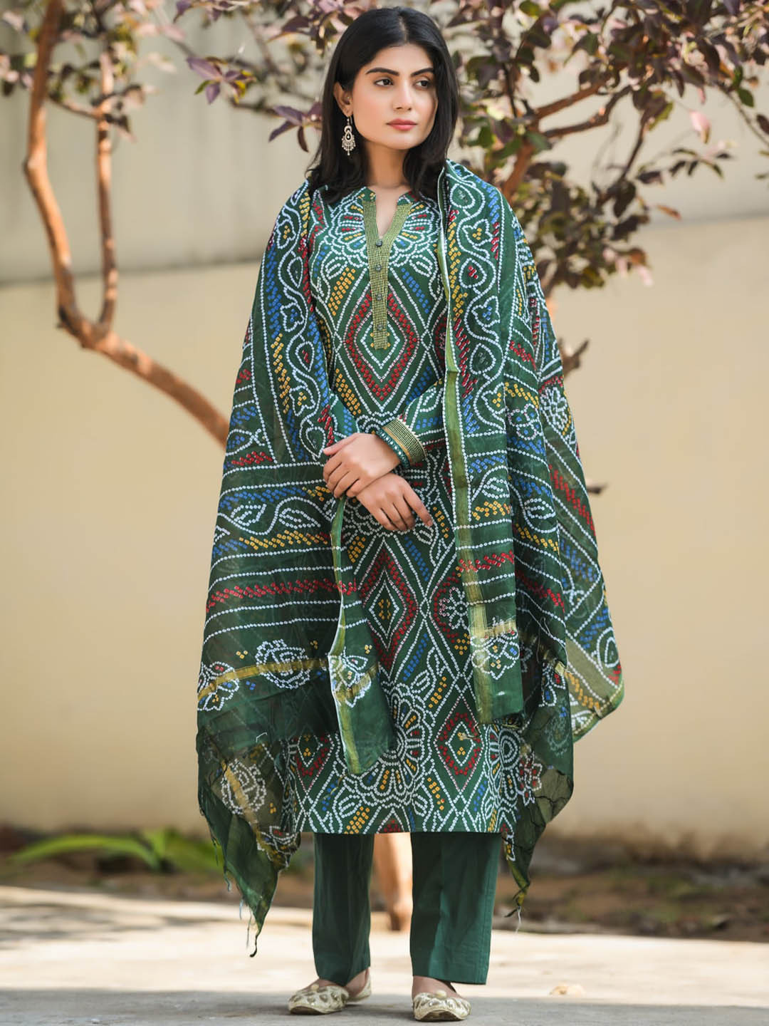 Buy Jaipuriya Fab Private Limited Bandhani Printed Pure Cotton Kurta ...