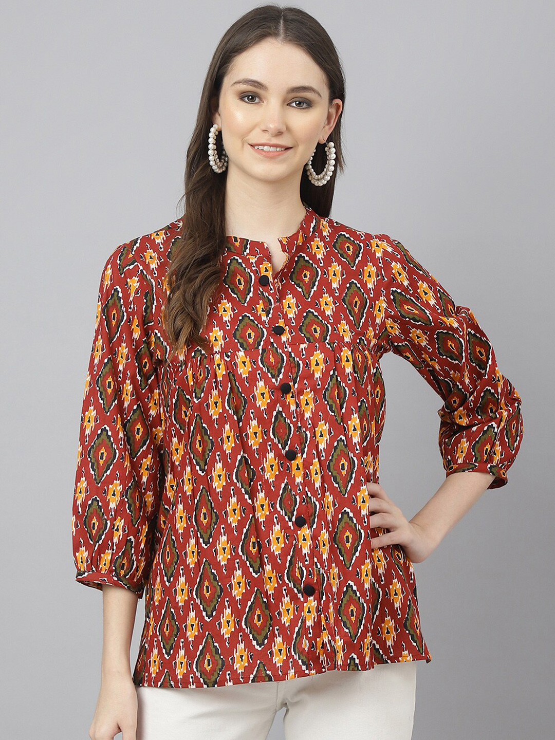 Buy JAIPUR ATTIRE Ethnic Motifs Printed Cotton Tunic - Tunics for Women ...