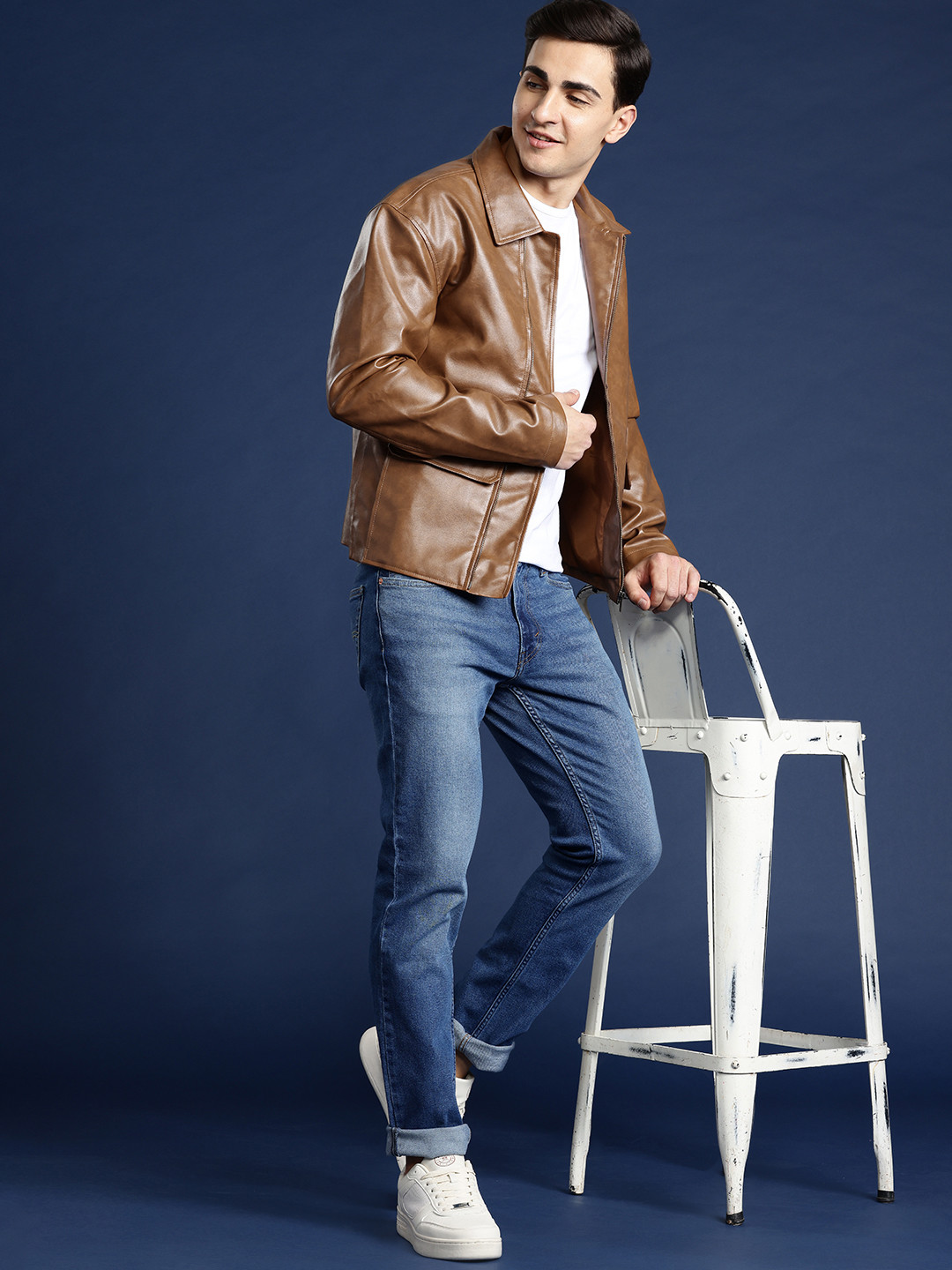 Buy Mast & Harbour Men Solid PU Jacket - Jackets for Men 25094434 | Myntra