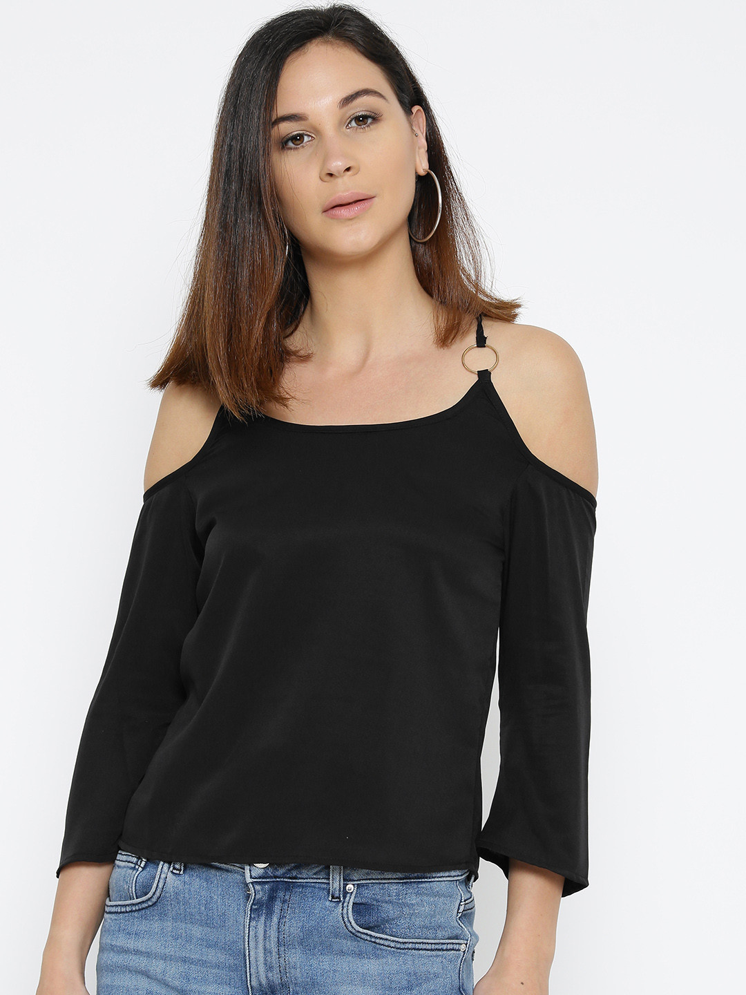 Buy U&F Women Black Solid Styled Back Top - Tops for Women 2510109 | Myntra