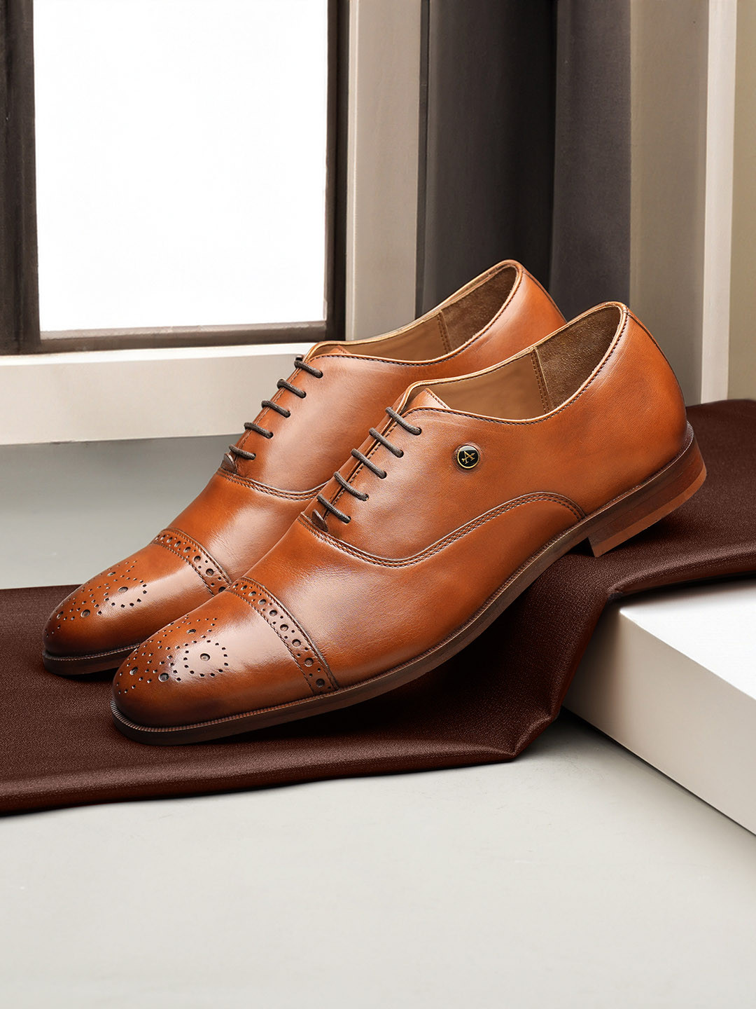 Buy Arrow Men Vertex Perforated Leather Oxfords - Formal Shoes for Men ...