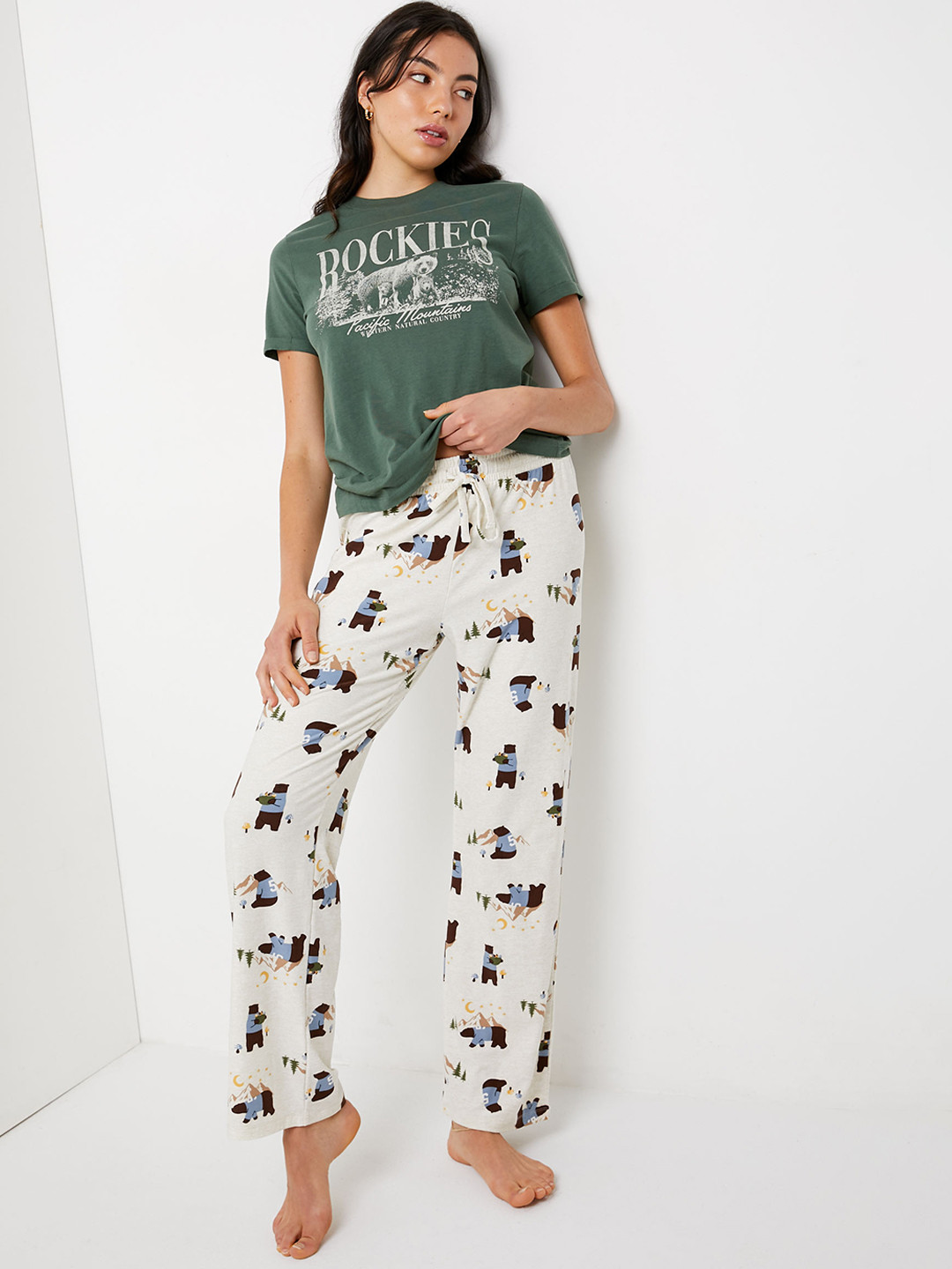 Buy Ardene Printed Drawstring Lounge Pant - Lounge Pants for Women ...