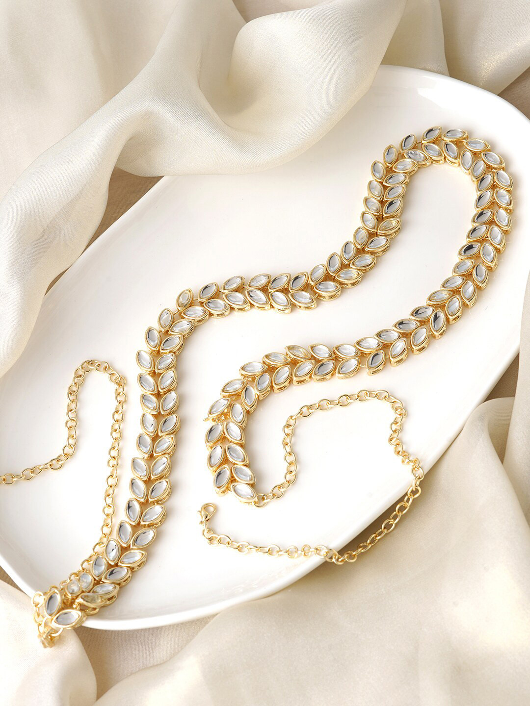 Buy TEEJH Gold Plated Waist Chain - Saree Accessories for Women ...