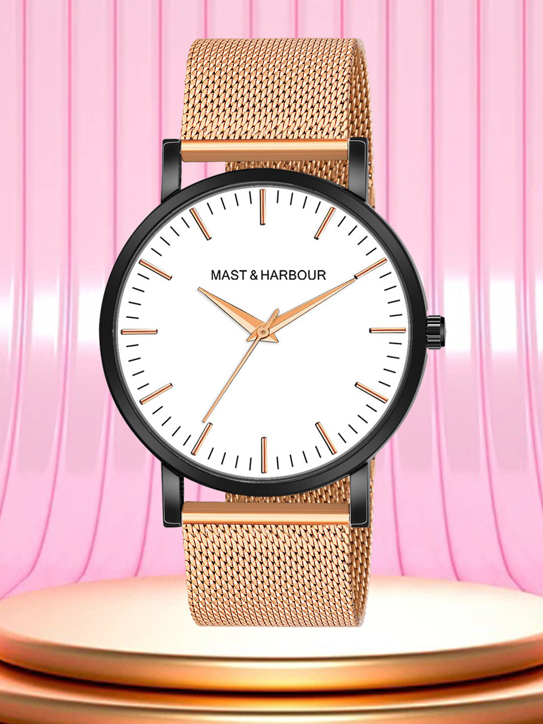 Buy Mast & Harbour Men Textured Dial & Stainless Steel Straps Analogue ...