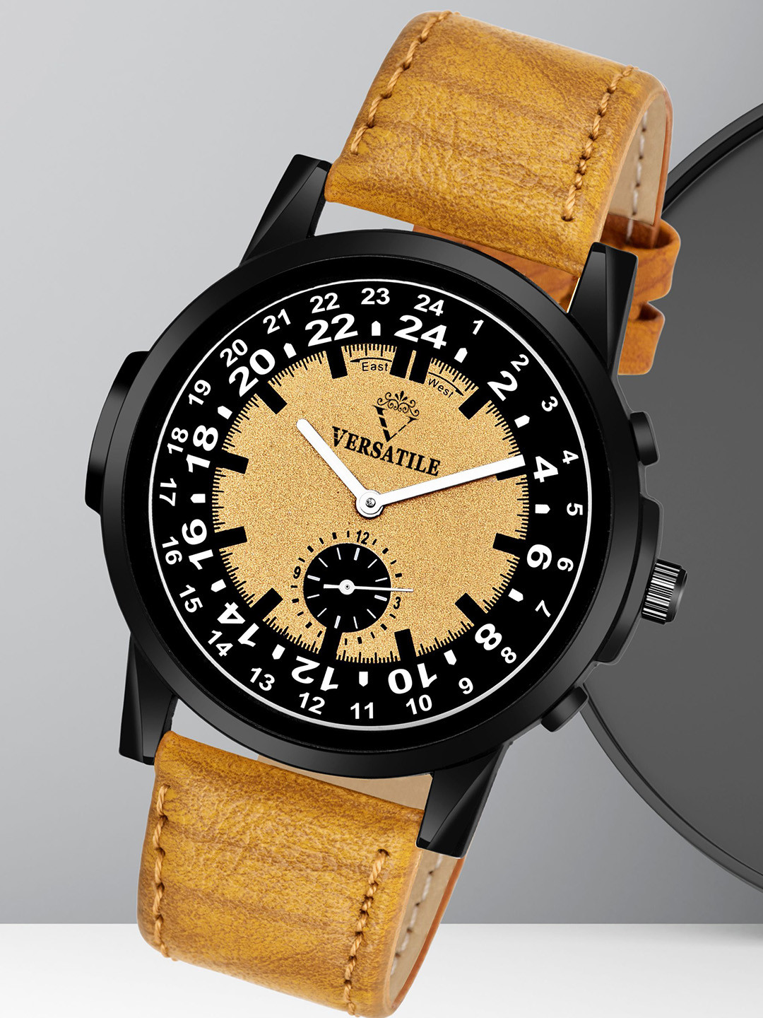 Buy Versatile Men Embellished Dial & Leather Straps Chronograph Watch ...
