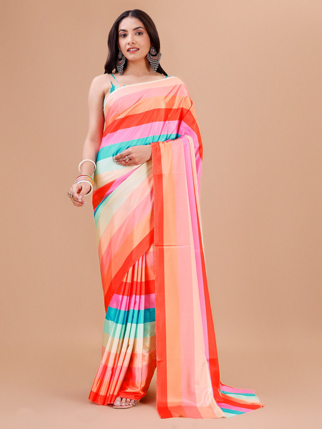 Buy Indian Fashionista Striped Ikat Saree - Sarees for Women 25114364 ...