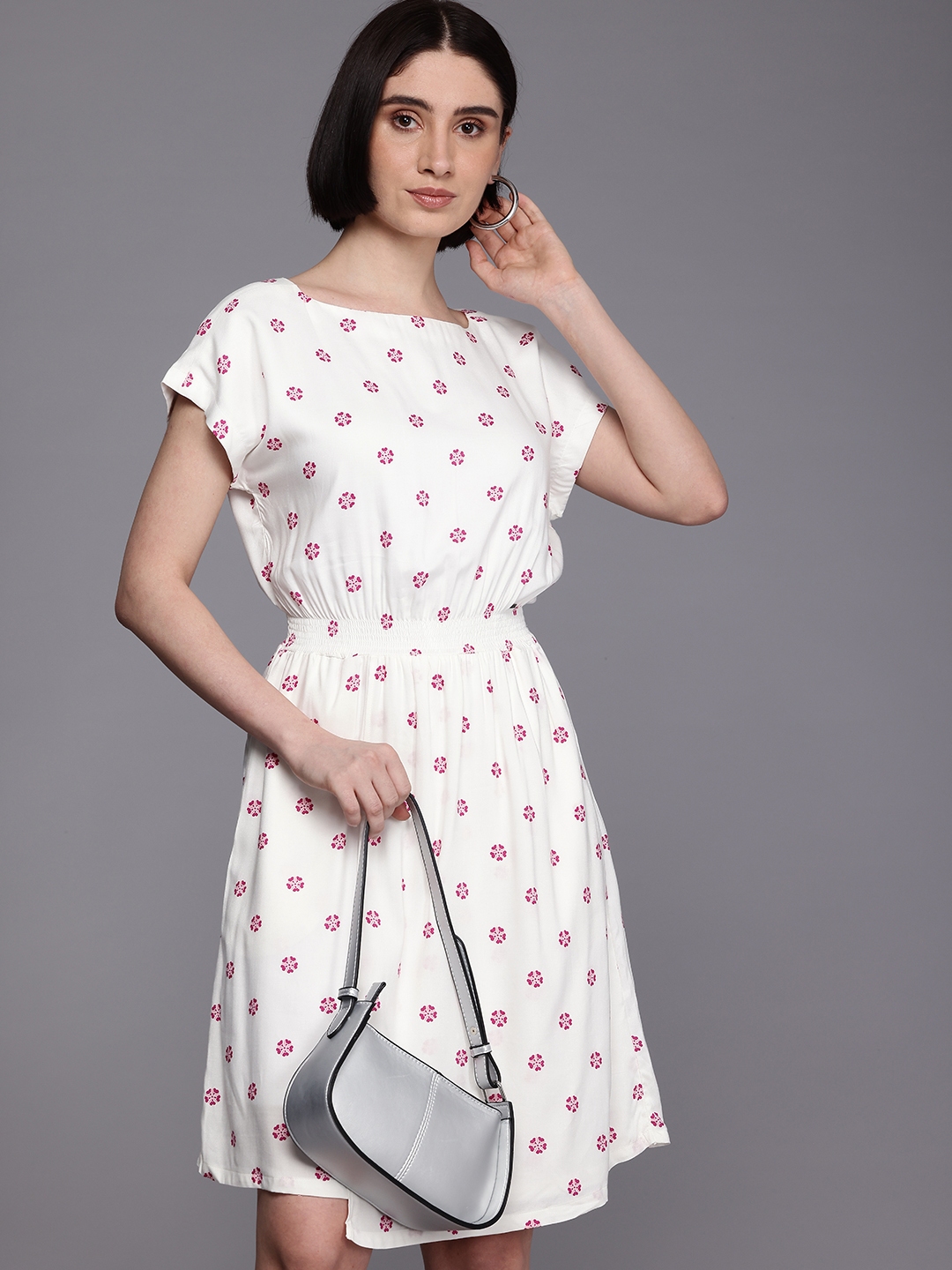 Buy Allen Solly Woman Floral Printed Fit And Flare Dress Dresses For