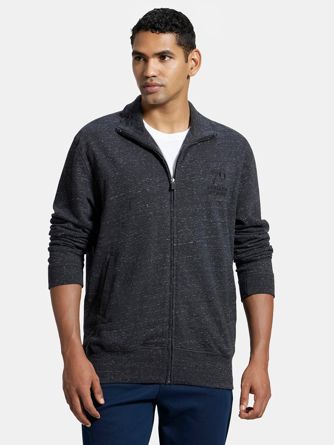 Buy Jockey Self Design Mock Collar Cotton Open Front Jacket - Jackets ...